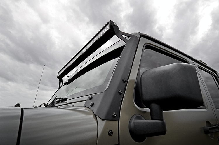LED Light | Windshield Mnt | 50" Black Dual Row | White DRL | Jeep ...