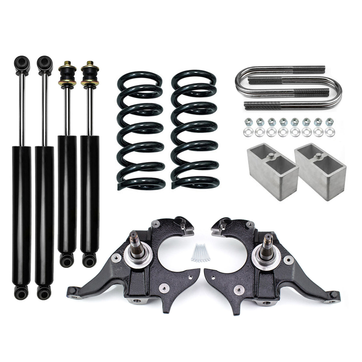 4" Full Drop Lowering Kit For 1982-2004 Chevy S10 4CYL 2WD w/ Shocks ...
