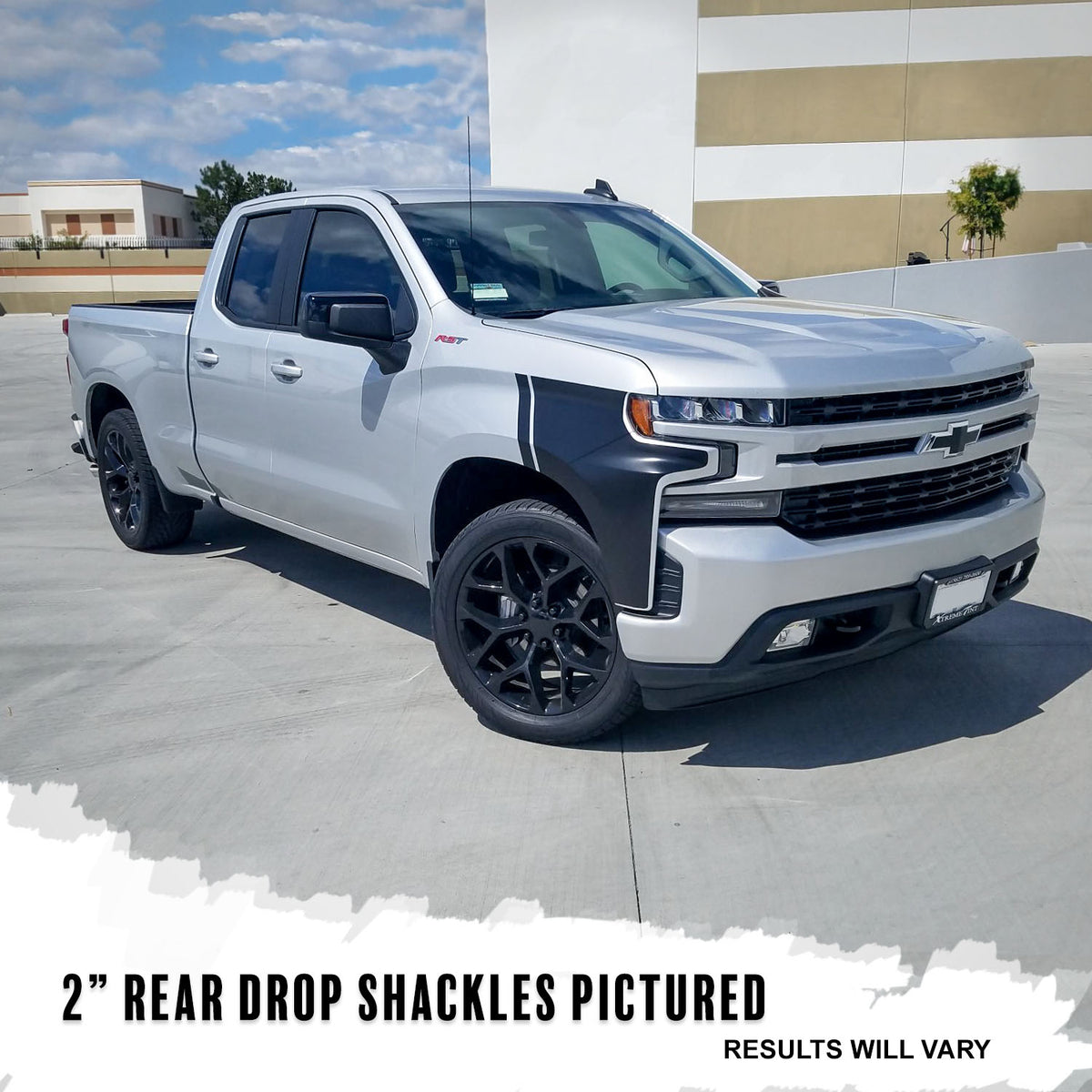 2" Rear Drop Lowering Shackle Kit For 2019-2024 Chevy Silverado GMC ...